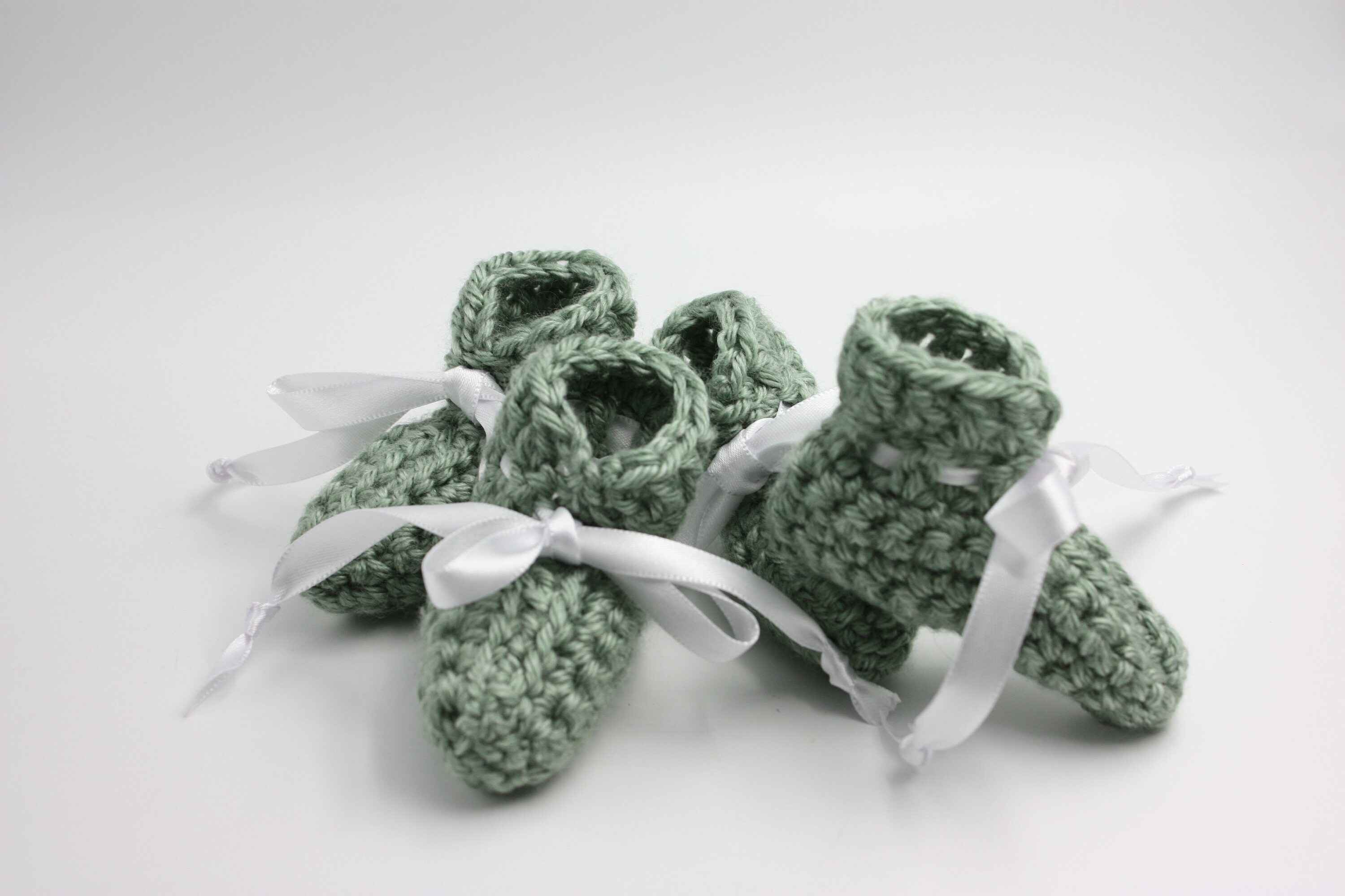 Sage Green Preemie Baby Booties for Twins Crochet Preemie Baby Booties ...