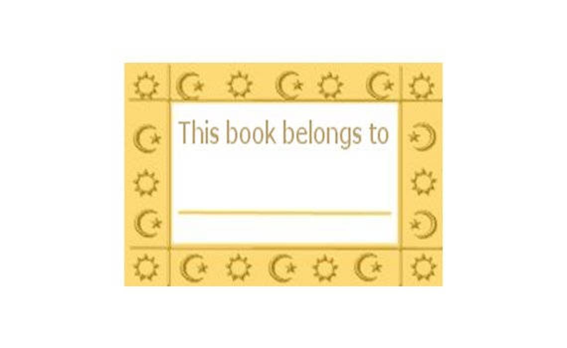 Sun Moon Stars Book Labels Digital Instant Download Child Book Label ...