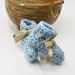Blue Preemie Baby Booties With Gold Ribbon Ties - - Etsy