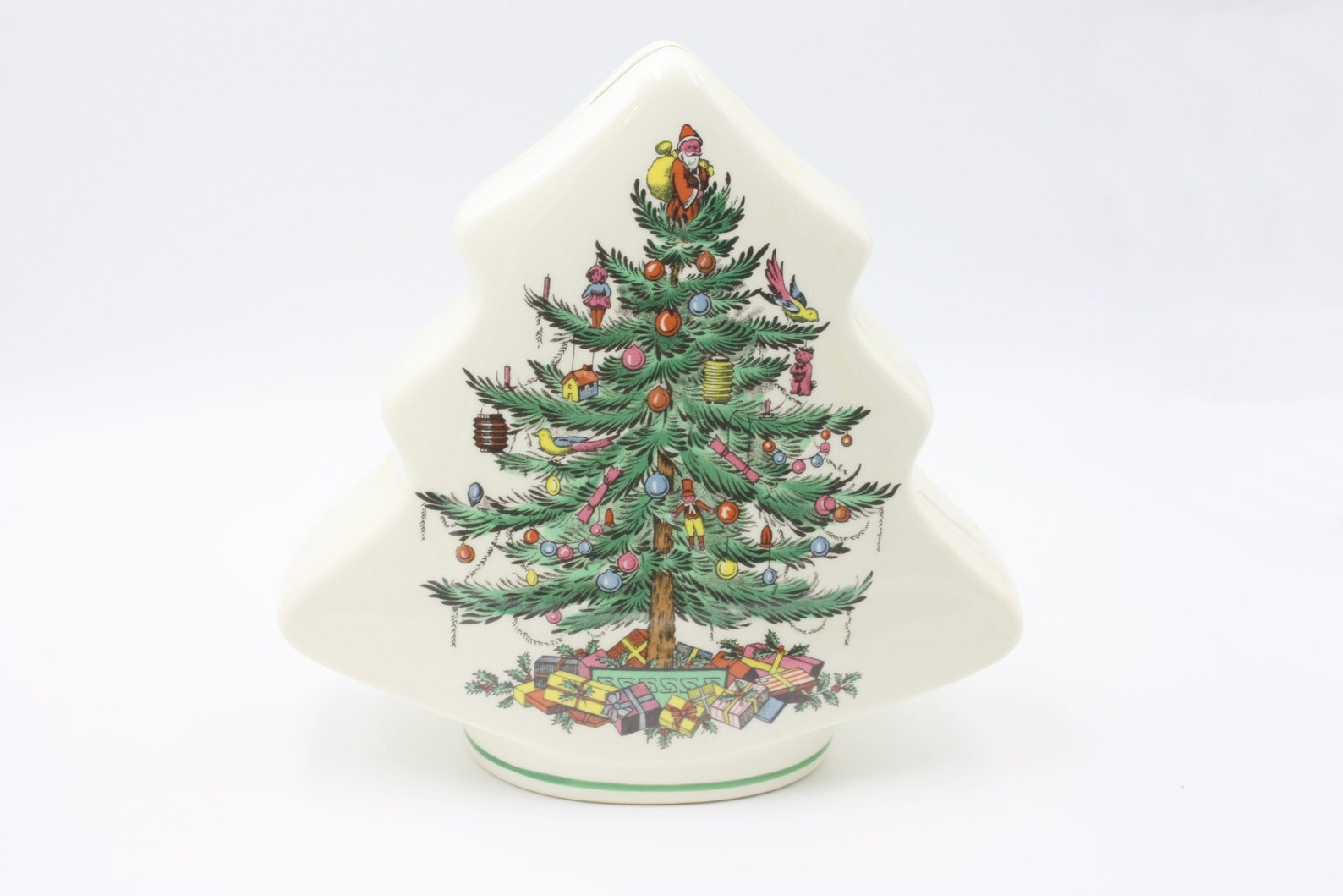 Spode Christmas Tree Money Bank - Vintage Holiday Tree Bank - Ceramic ...
