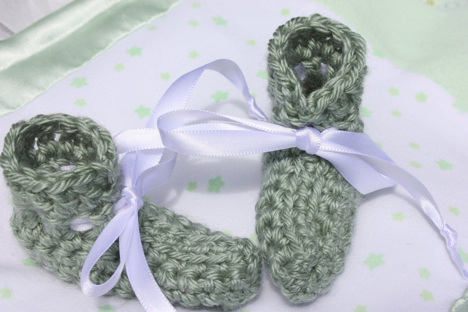 Preemie Baby Booties - Preemie Gender Neutral - Green Preemie Baby ...