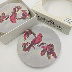 Cardinal Coasterstone Coasters - Vintage Bird Stone Coasters - Red Bird ...