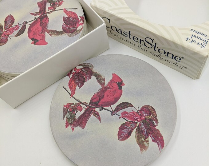 Cardinal Coasterstone Coasters - Vintage Bird Stone Coasters - Red Bird ...