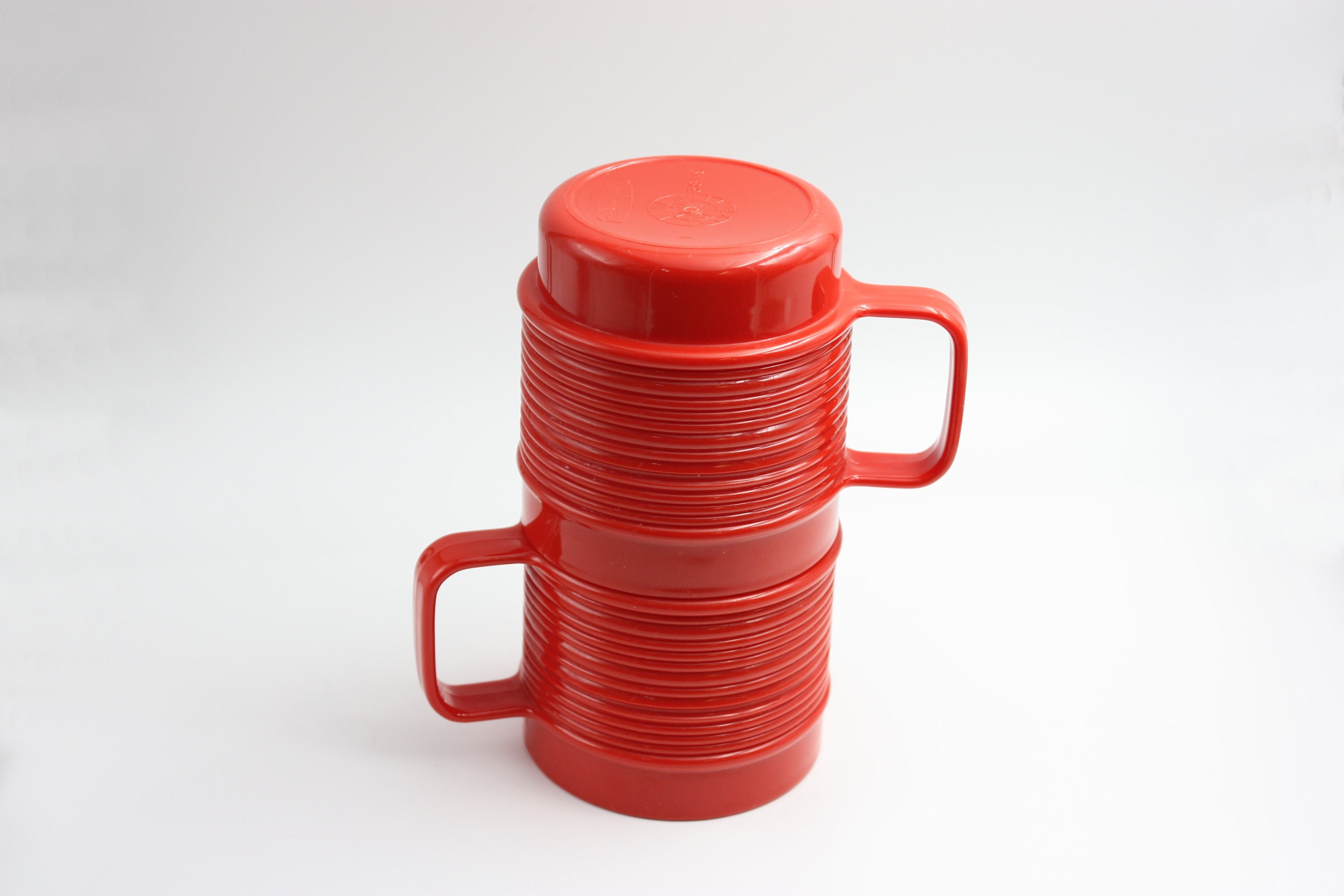 Vintage Red Mugs - Stackable Rubbermaid - Red Melamine Cups - Etsy