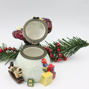 Hinged Snowman Trinket Box Vintage Ceramic Snowman Box Detailed Holiday ...