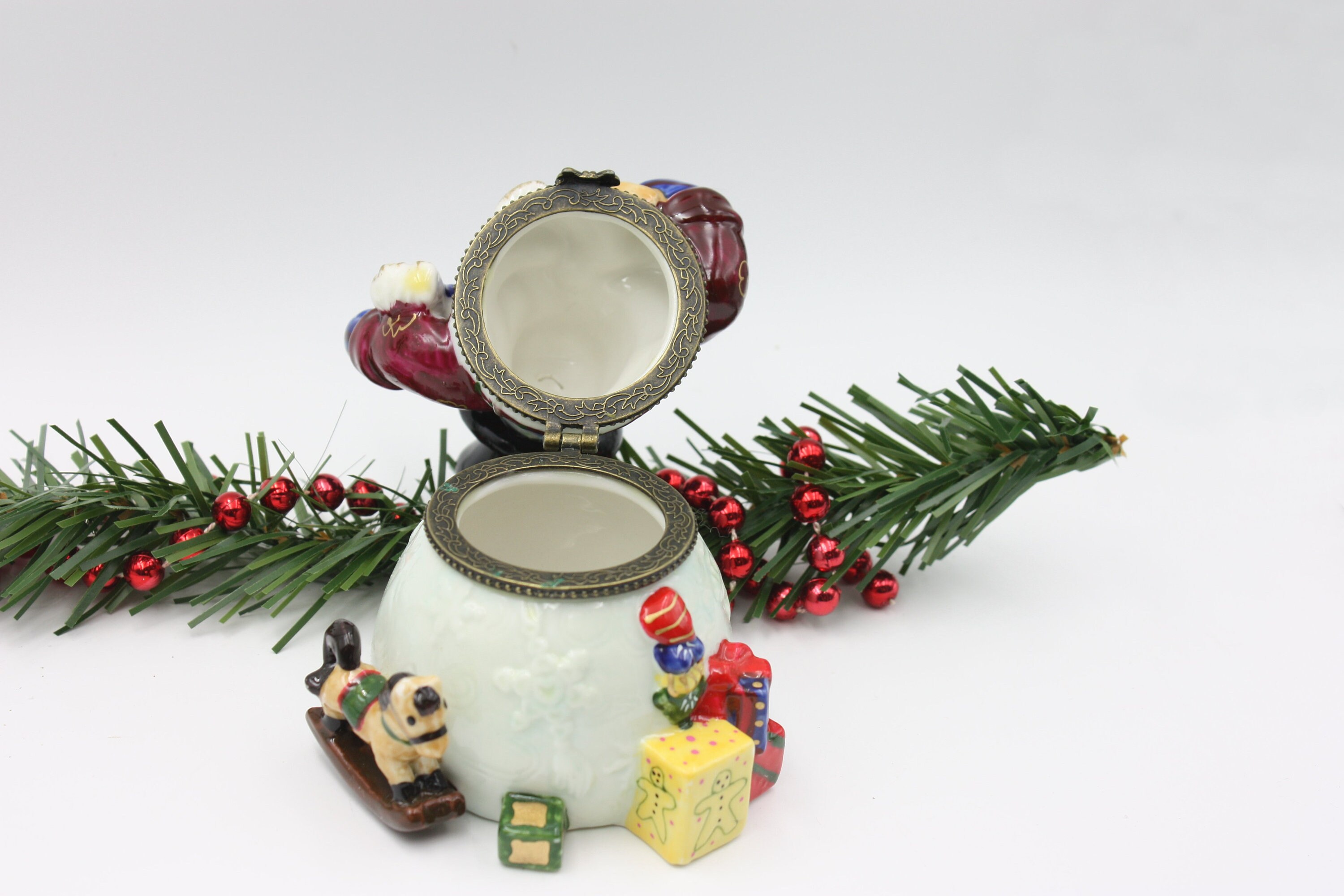 Hinged Snowman Trinket Box Vintage Ceramic Snowman Box Detailed Holiday ...