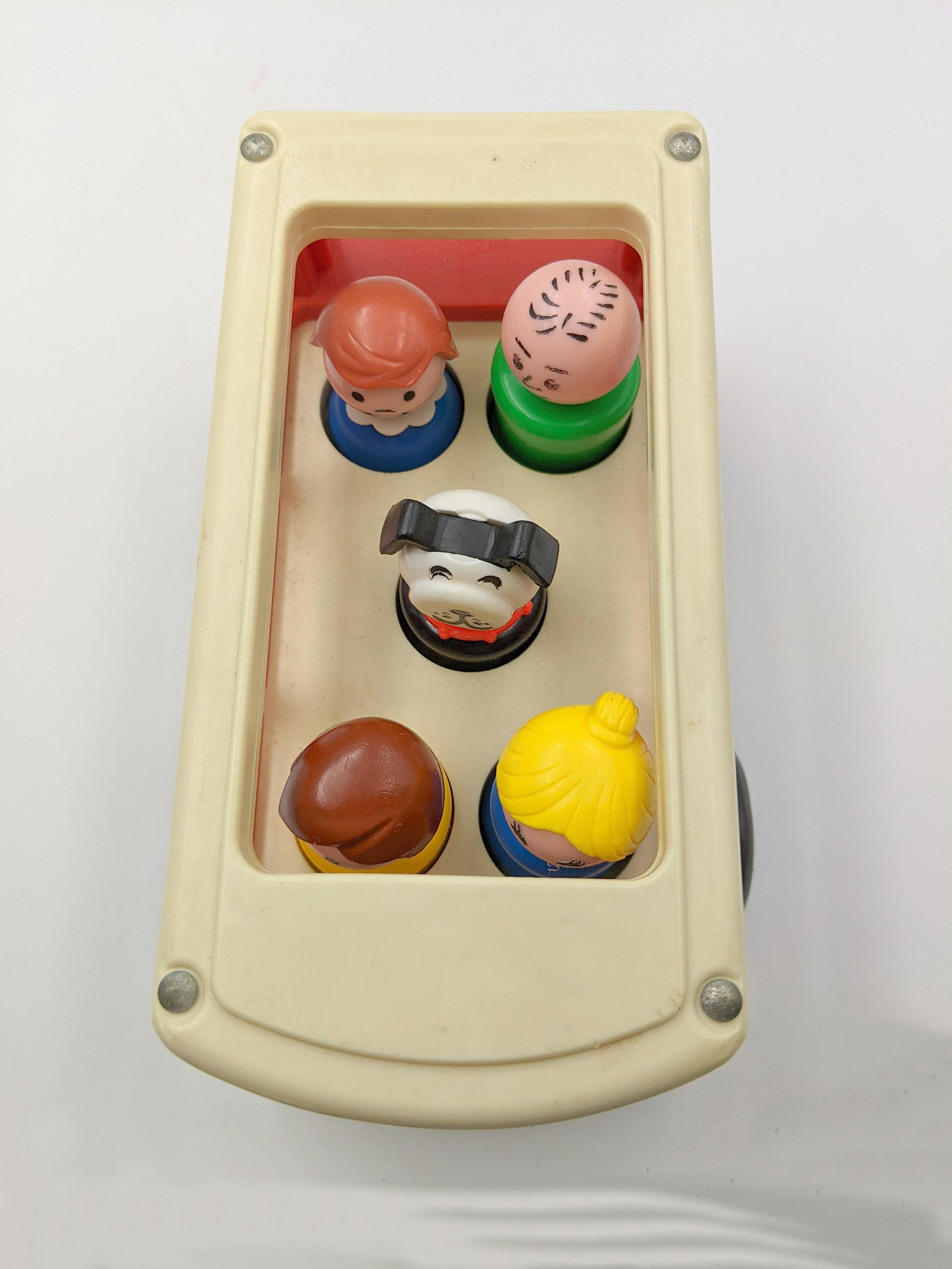 Red Fisher Price Mini Bus With Five Little People Vintage Fisher Price ...