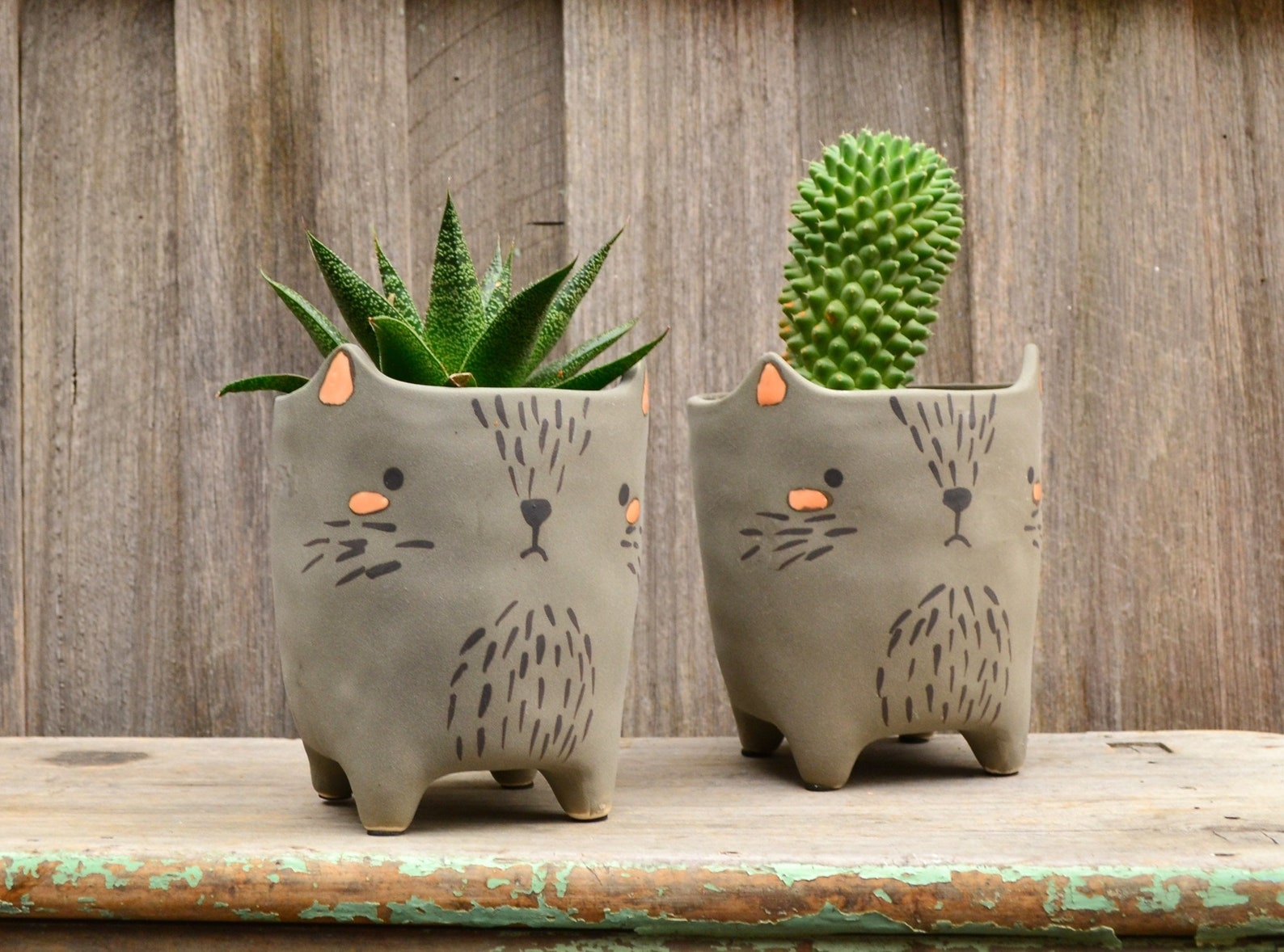 Handmade Charcoal Grey Ceramic Henry Hamster Footed Planter - Etsy