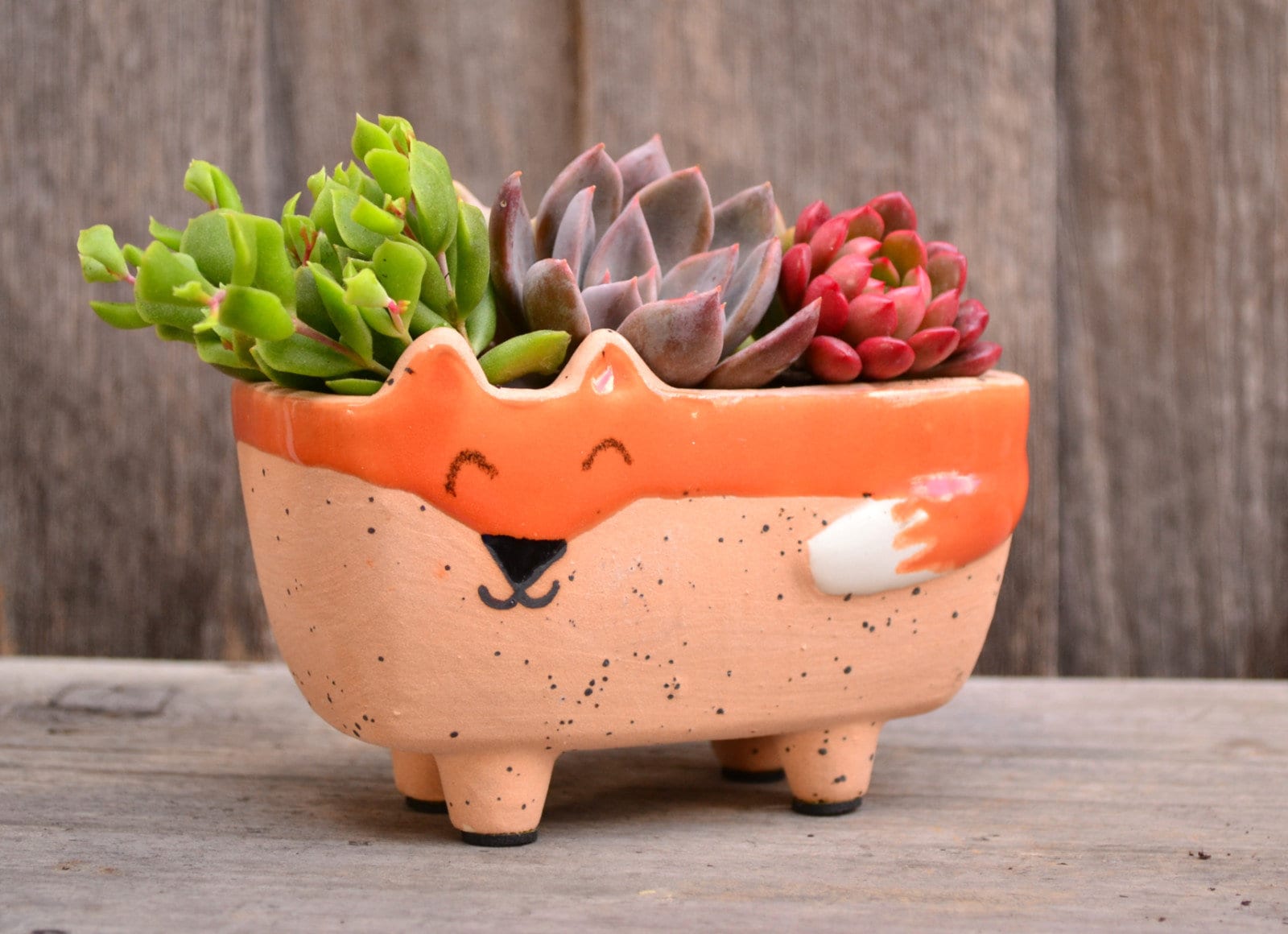 Quirky Handmade Ceramic Fox Plant Pot Planter - Etsy