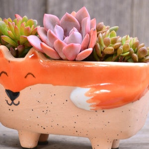 Quirky Handmade Ceramic Fox Plant Pot Planter - Etsy