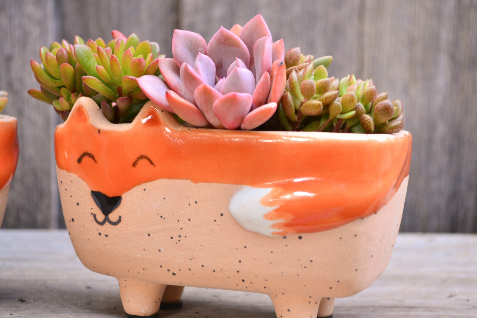 Quirky Handmade Ceramic Fox Plant Pot Planter - Etsy