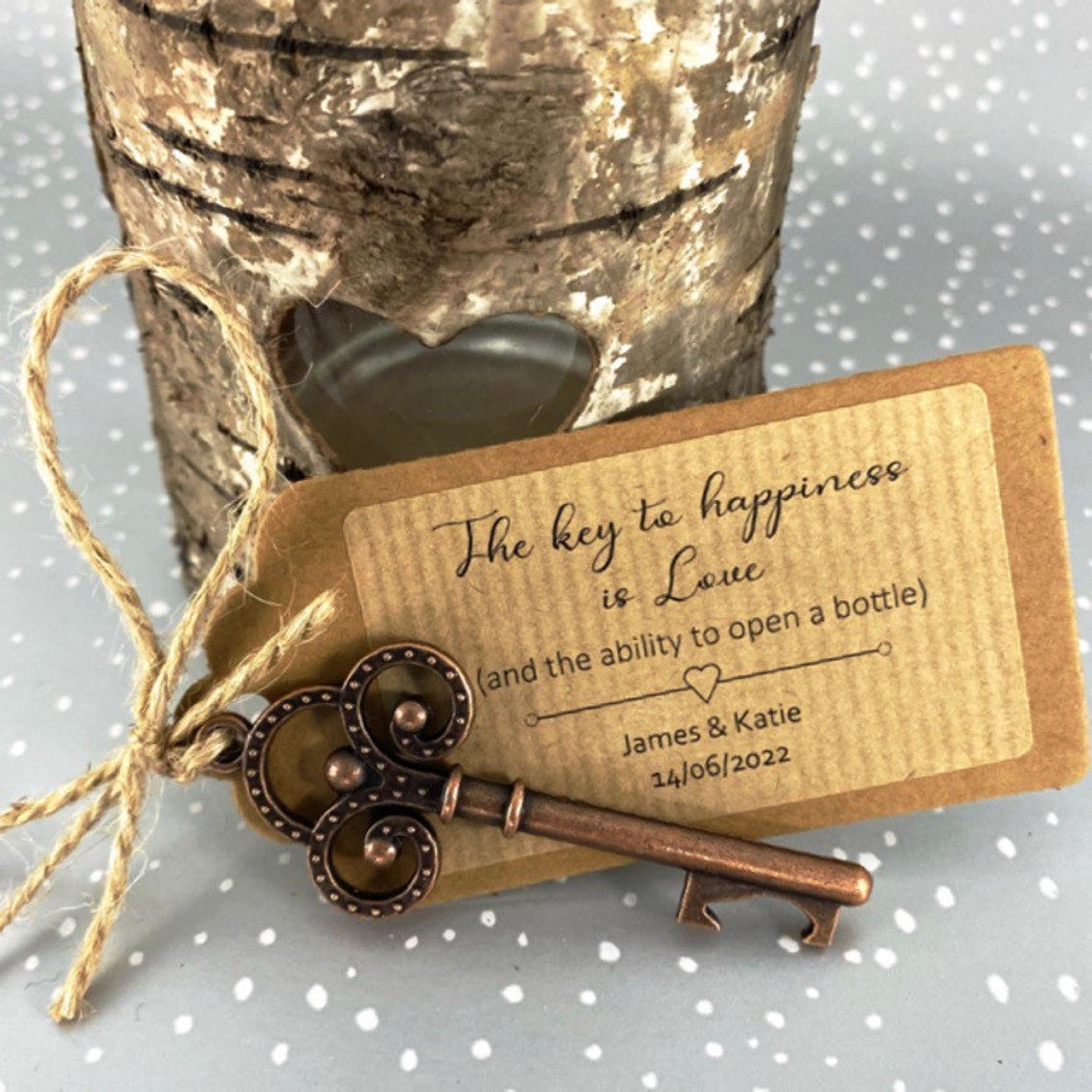 Key Bottle Opener Wedding Favour With Personalised Label - Etsy UK