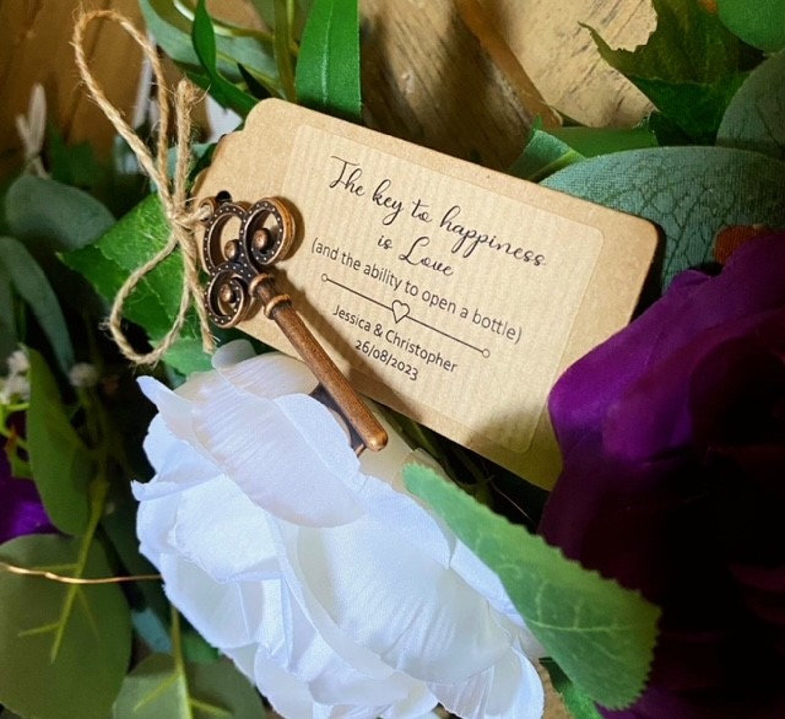 Key Bottle Opener Wedding Favour With Personalised Label - Etsy UK