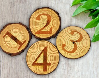Wooden Log Table Number - Etsy