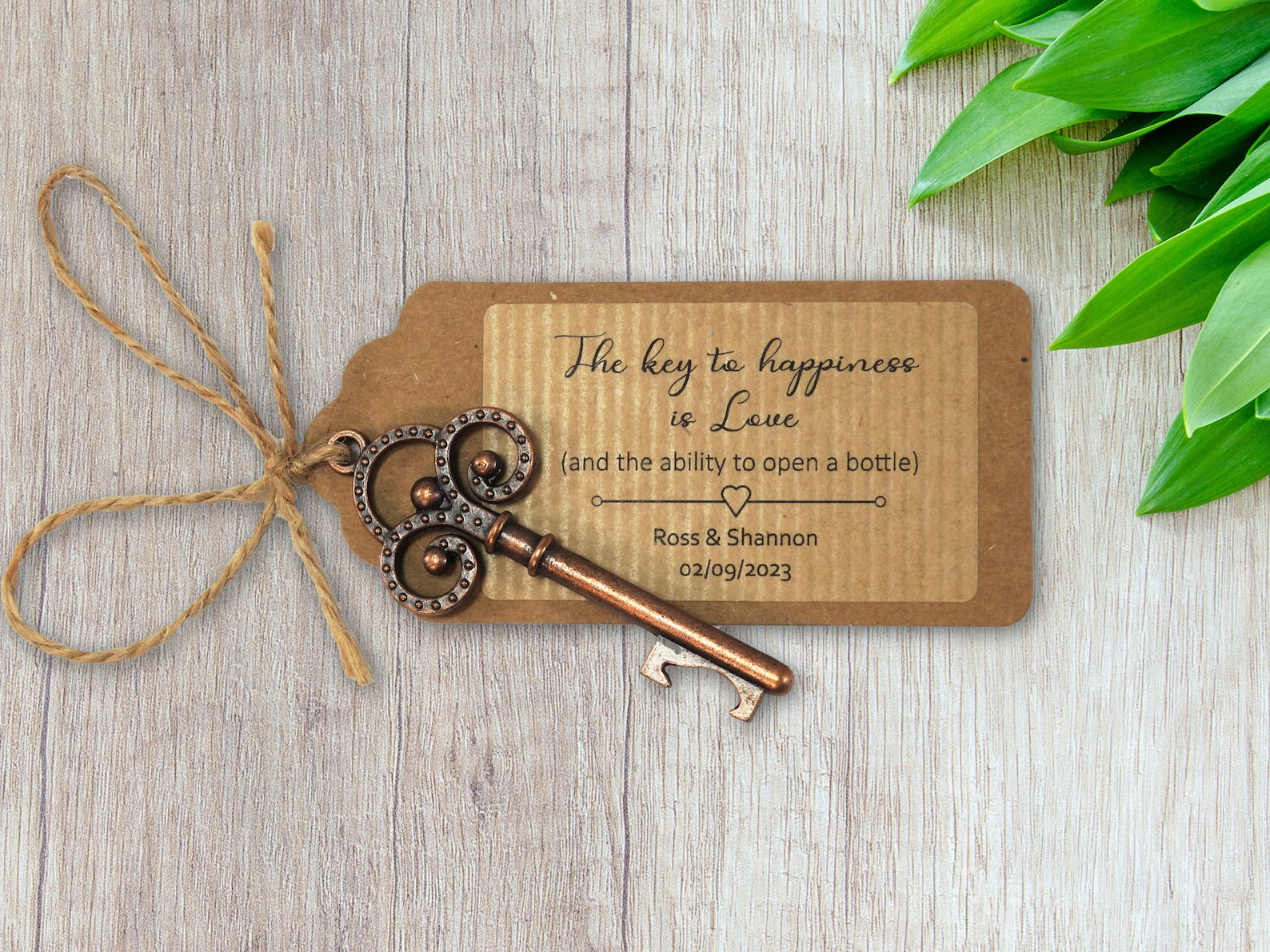 Rustic Wedding Favour With Personalised Label Key Bottle - Etsy UK
