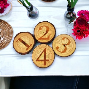 Wood Slice Table Numbers, Rustic Wood Log Slices, Wedding Table Decor ...