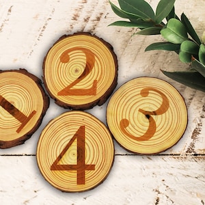 Wood Slice Table Numbers, Rustic Wood Log Slices, Wedding Table Decor ...