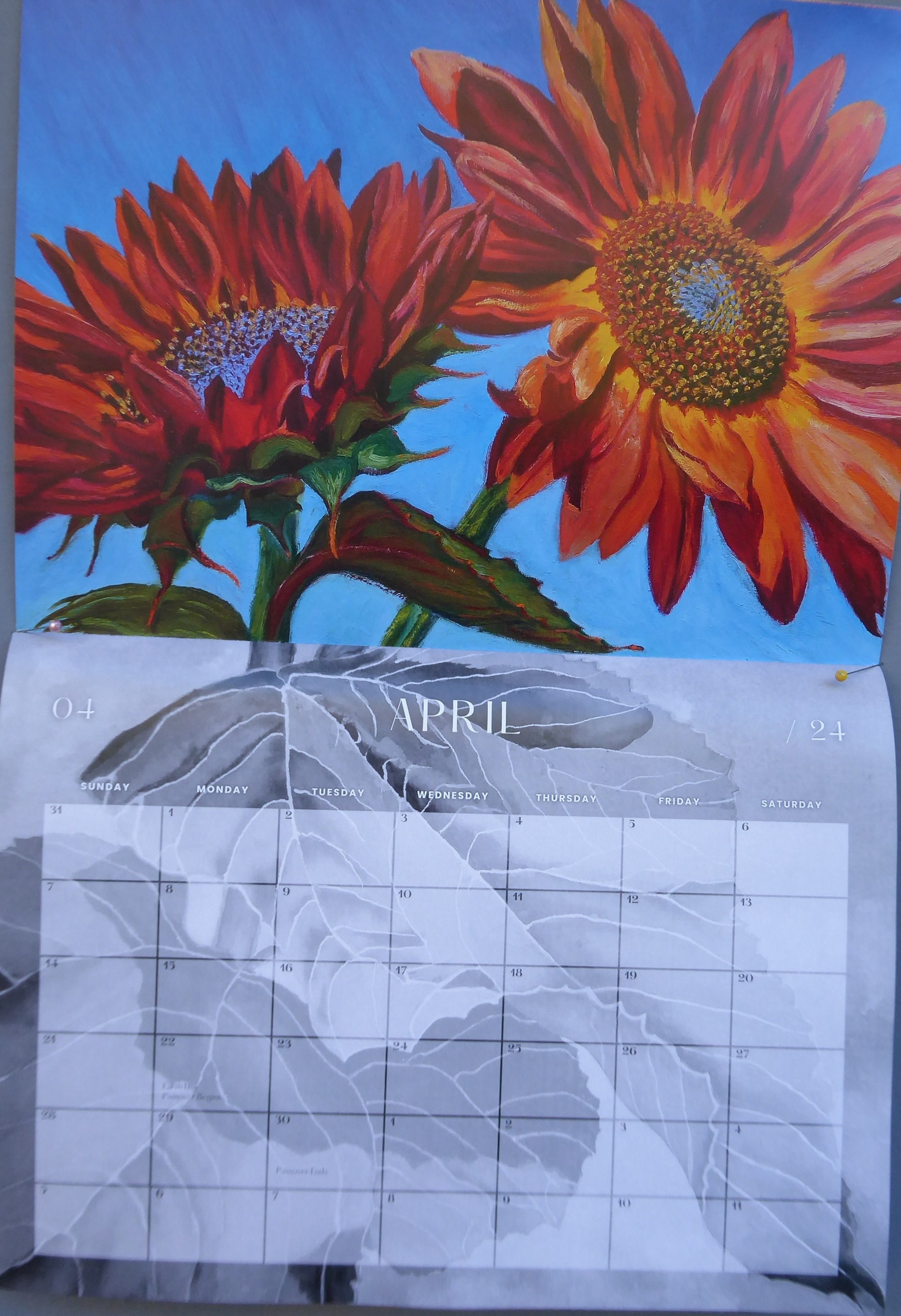 Sunflower Calendar 2024 - Etsy
