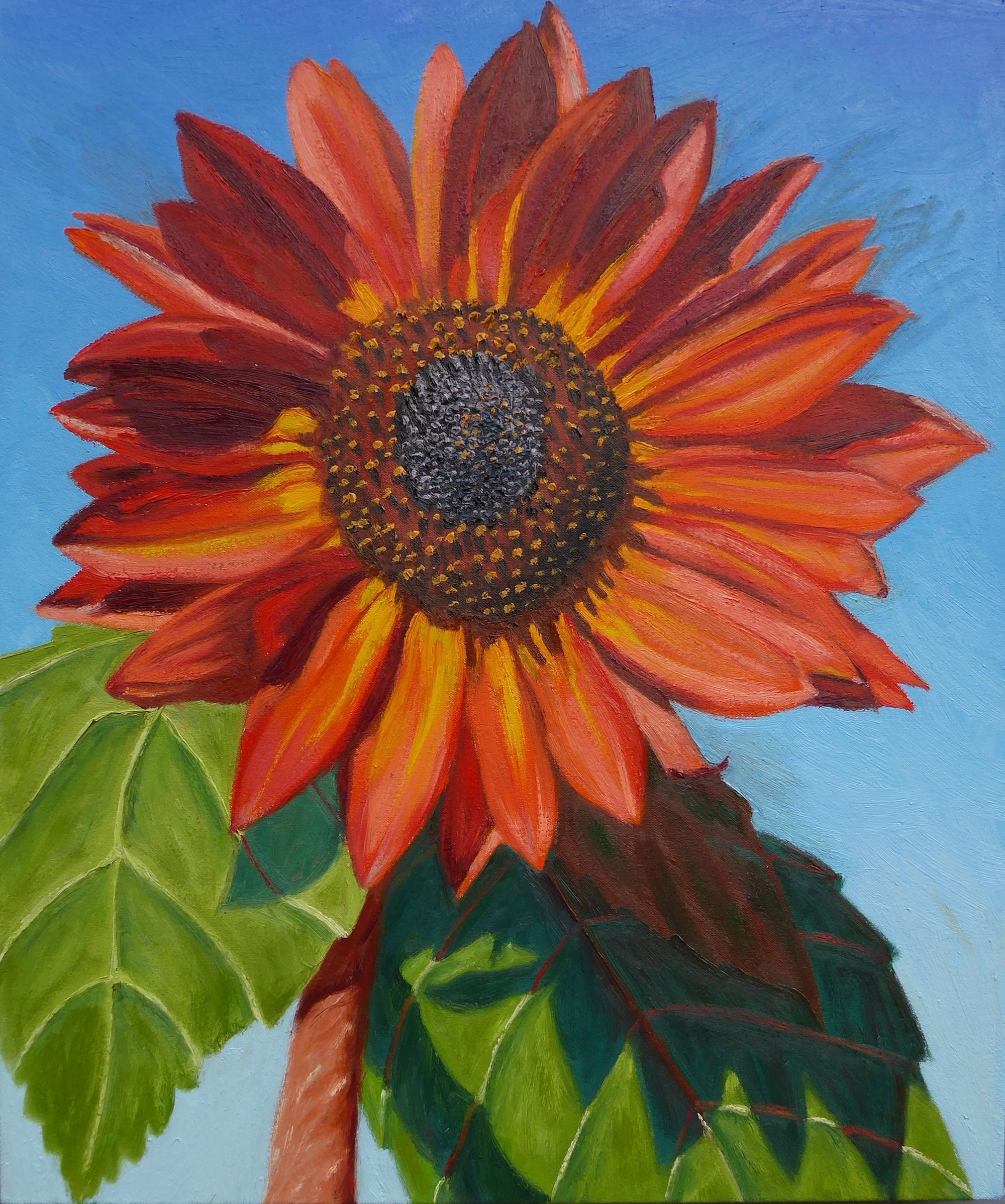 Red Sunflower Painting