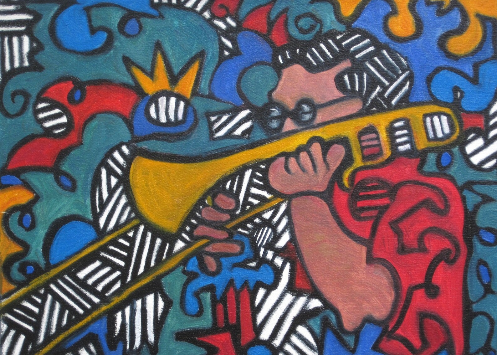 Jazz-inspired, Music-inspired Visual Art, Jazz Saxophone, Bass, Piano ...