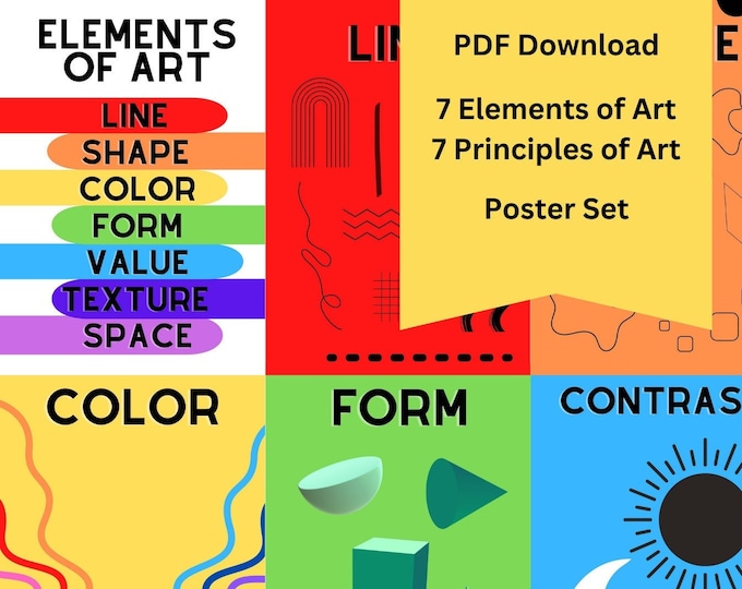 Elements of Art & Principles of Design Poster Set - Etsy