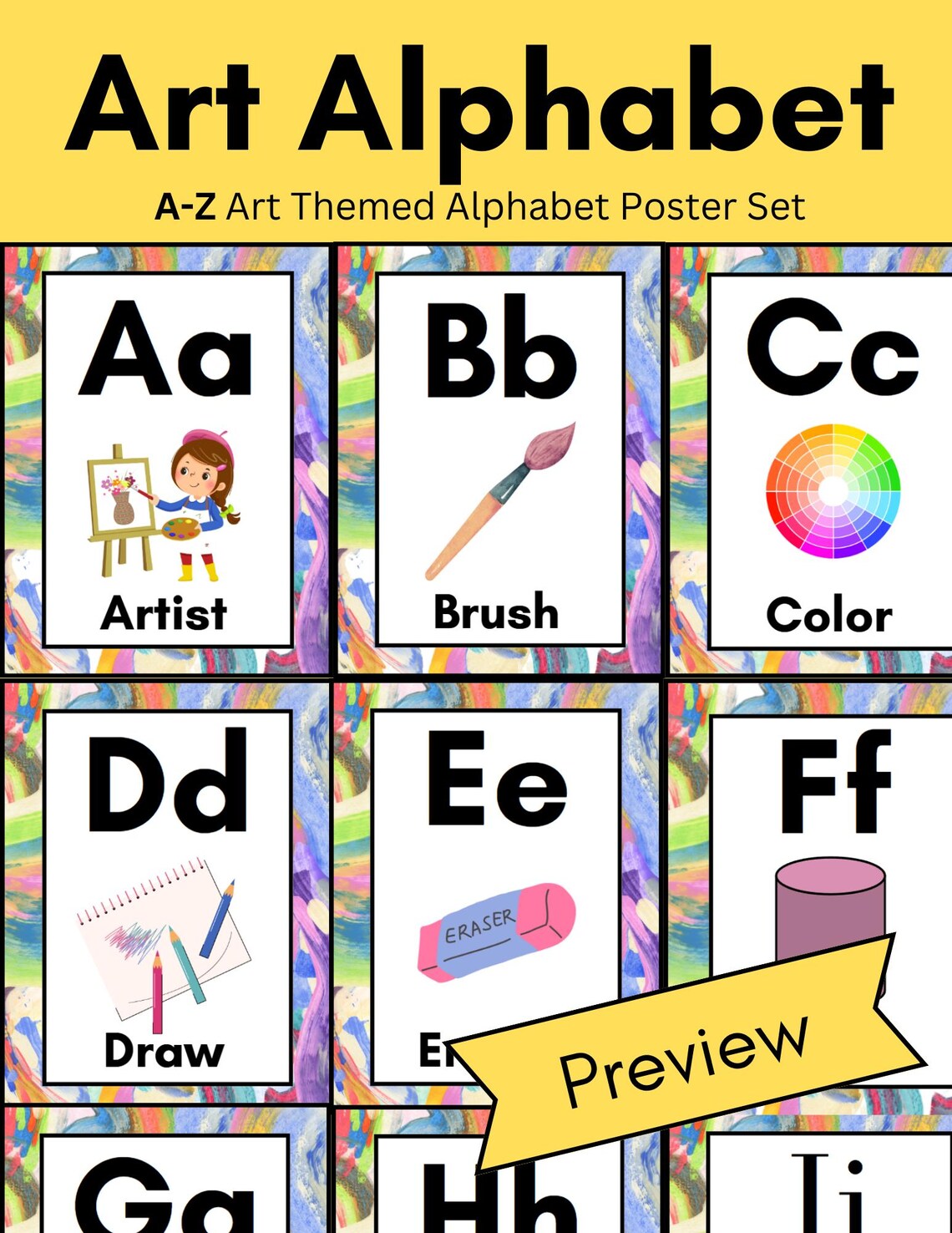 Art Alphabet Poster Set - Etsy