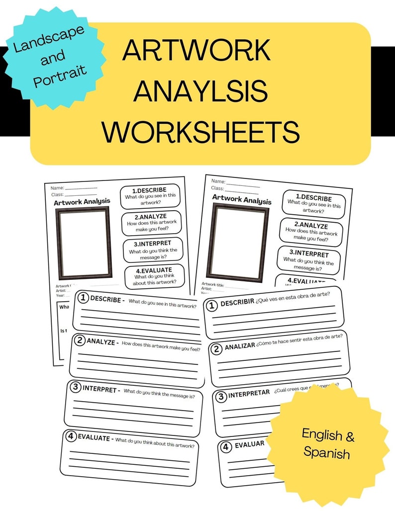 Artwork Analysis and Critical Evaluation Worksheets - English and ...