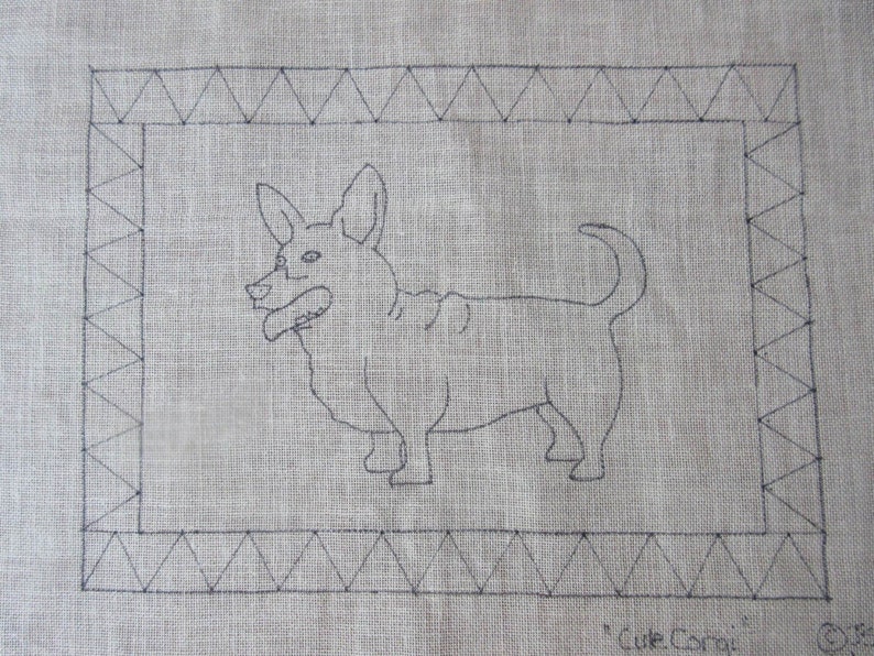 Cute Corgi Rug Hooking Pattern | Etsy