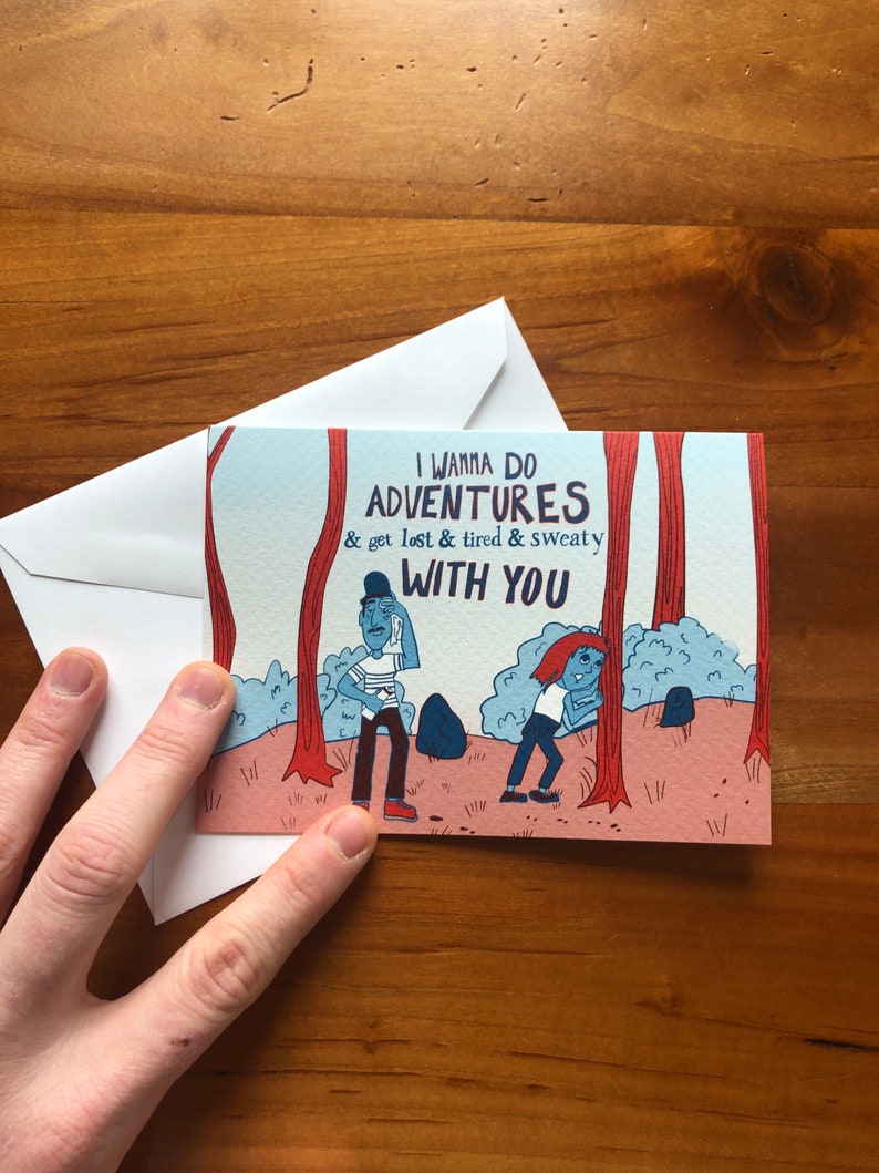 Adventure Greeting Card for Alpine Outdoor Hiking Climbing Romantic ...