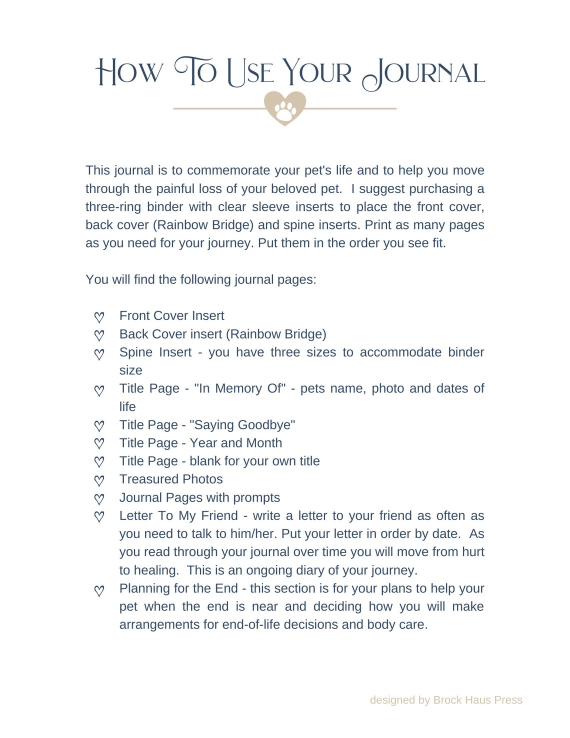 Pet Loss Grief Journal 27 Pages Digitally Editable Rainbow Bridge Diary ...