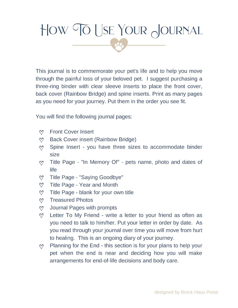 Pet Loss Grief Journal | 27 Pages | Digitally Editable | Rainbow Bridge ...