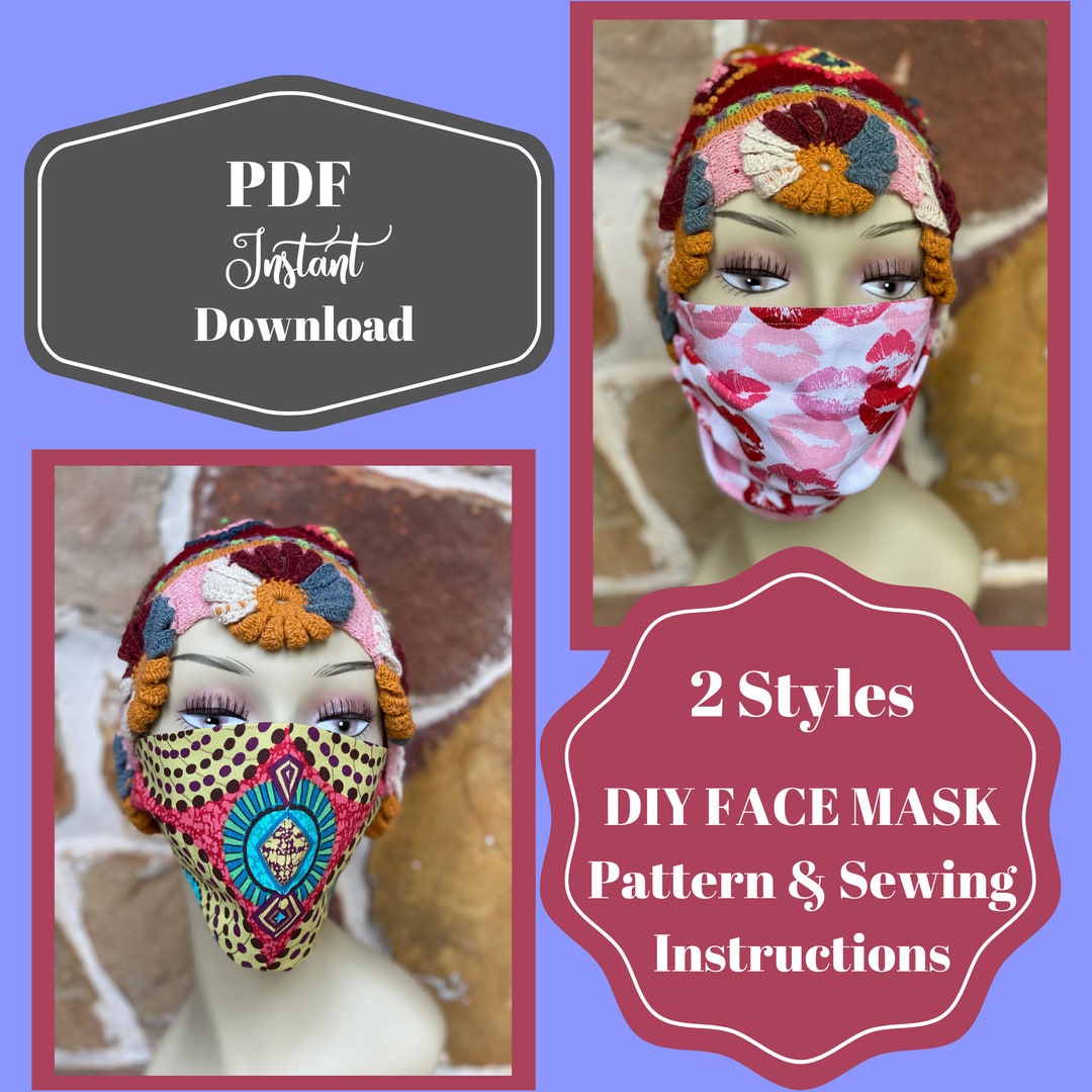 DIY Face Mask Pattern & Instructions 2 Styles Instant PDF Download - Etsy