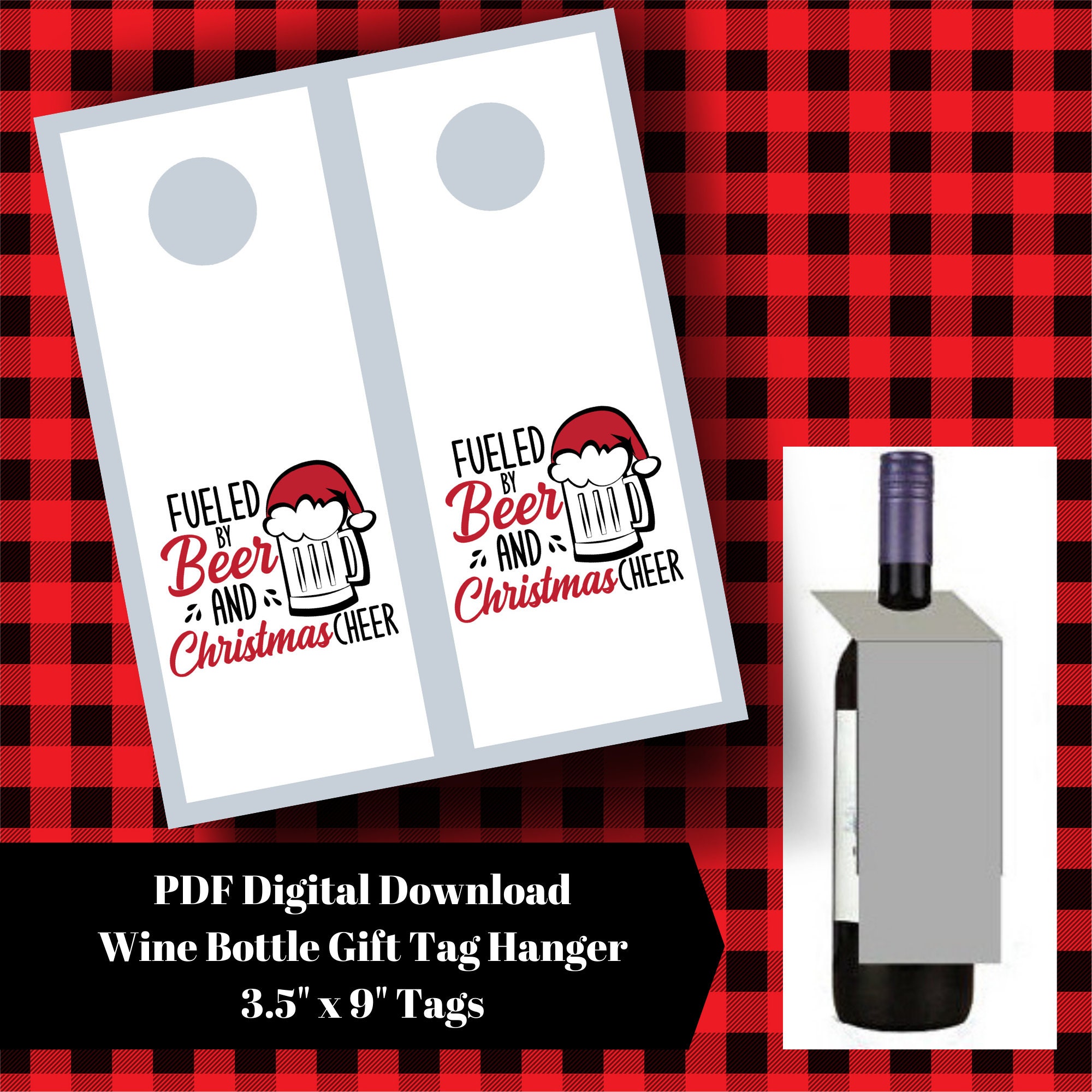 Printable Beer Wine Bottle Gift Tag Hanger | Fueled by Beer and ...