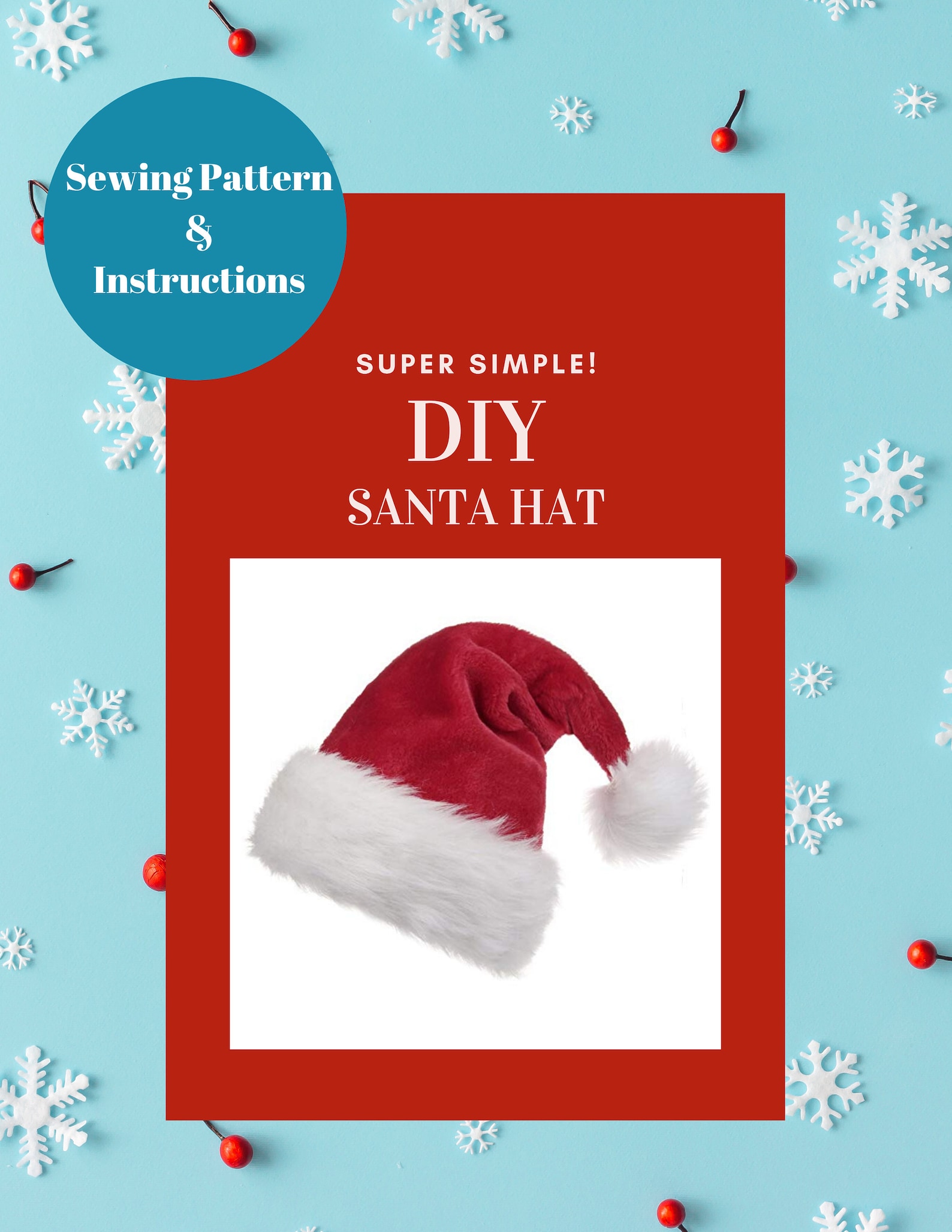 Santa Hat DIY Sewing Instructions and Pattern - Instant PDF Download - Etsy