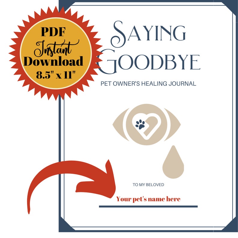 Pet Loss Grief Journal | 27 Pages | Digitally Editable | Rainbow Bridge ...