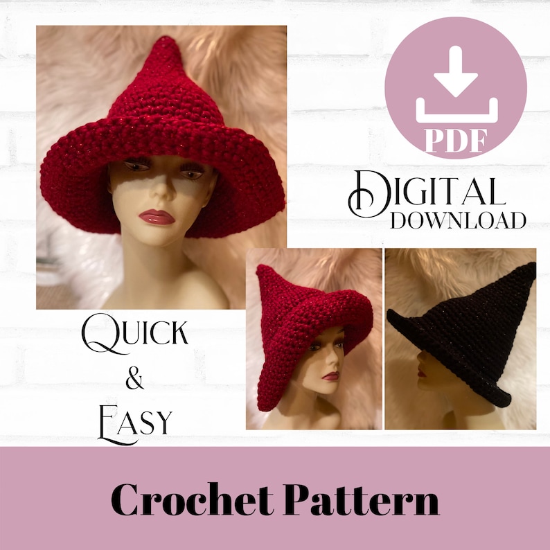 DIY Crochet Pattern Quick & Easy Witch Hat Instant PDF | Etsy