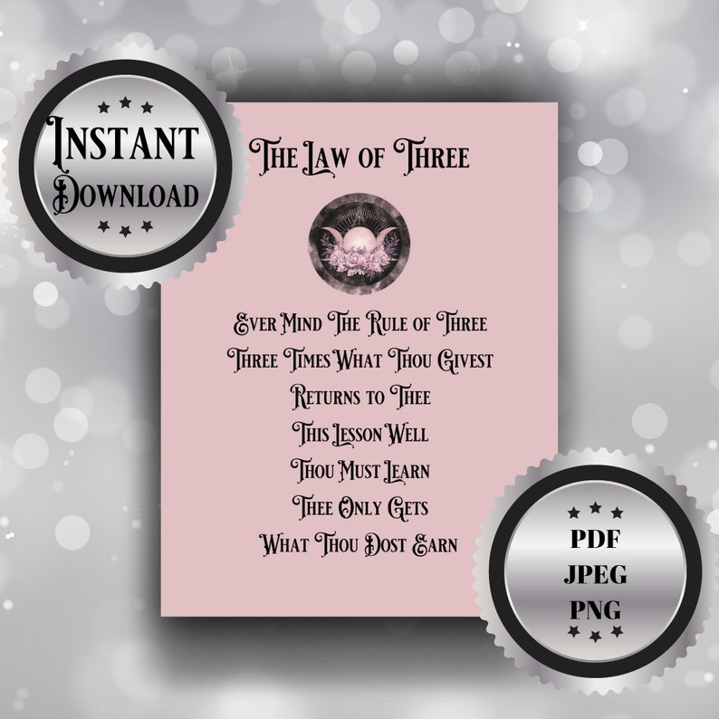 The Law of Three | Book of Shadows | 8.5 X 11 | Witch | Wicca | Pagan ...