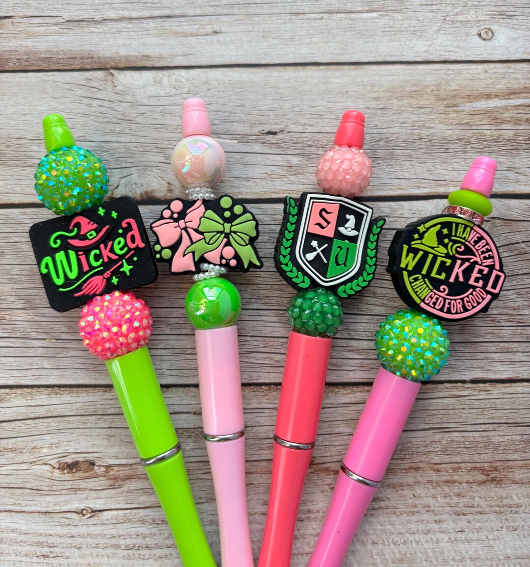 Wicked - Green and Pink Beaded Pens - Etsy