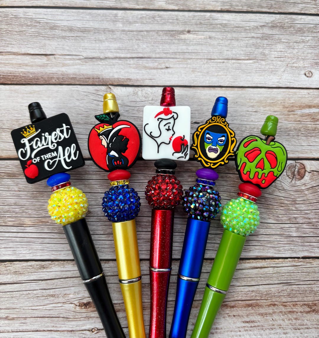Snow White and Evil Queen Beaded Pen Set of 5 - Etsy