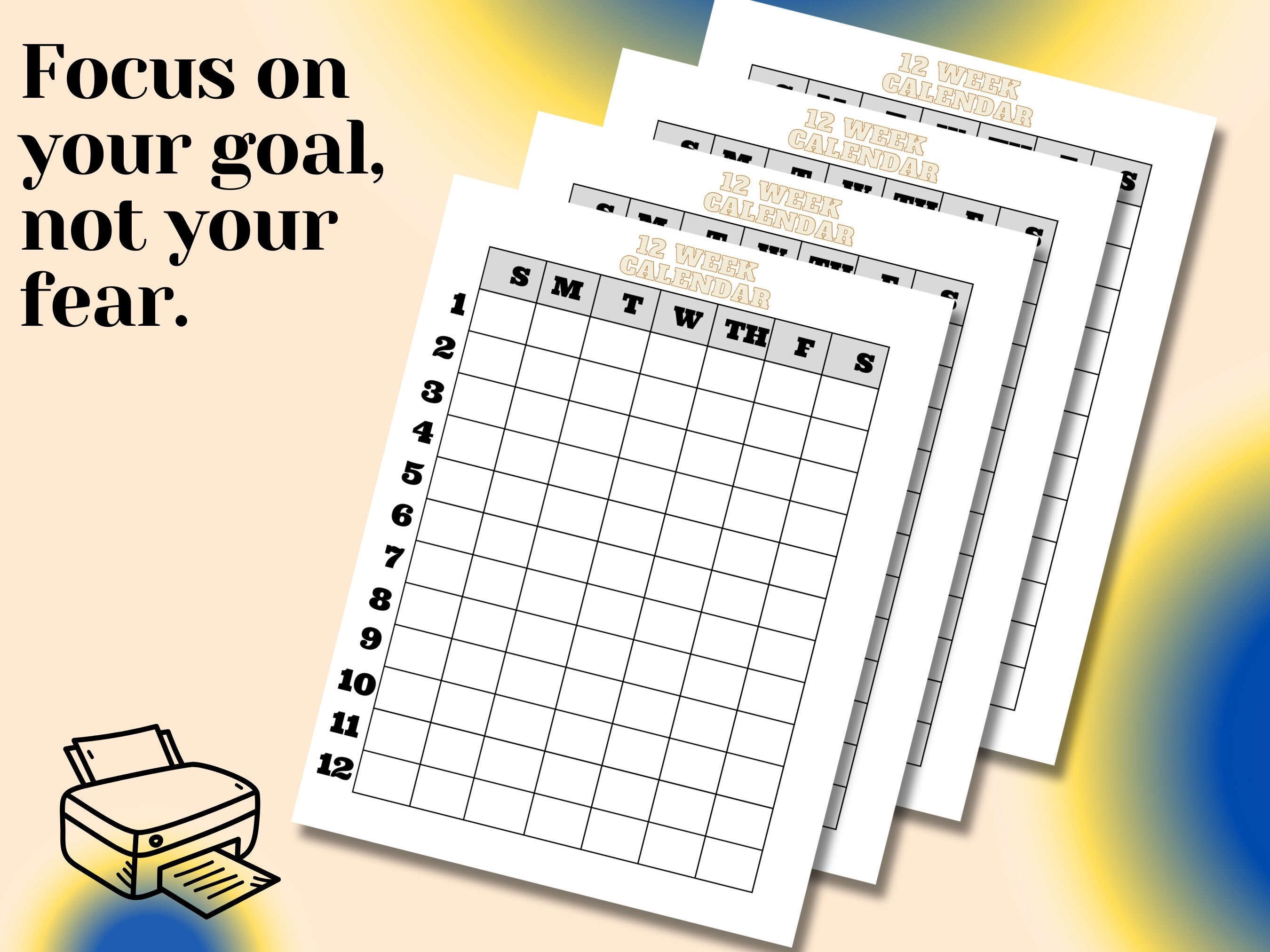 12 Week Calendar Year - Etsy