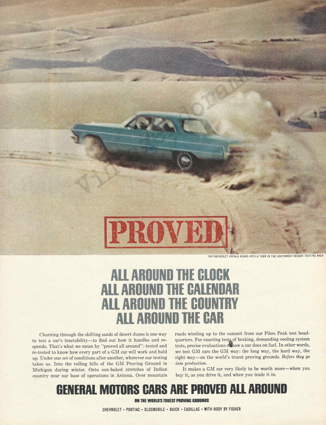 CHEVROLET IMPALA AUTOMOBILE Original 1964 Vintage Extra Large Color ...