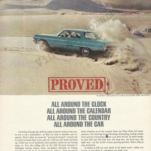 CHEVROLET IMPALA AUTOMOBILE Original 1964 Vintage Extra Large Color ...