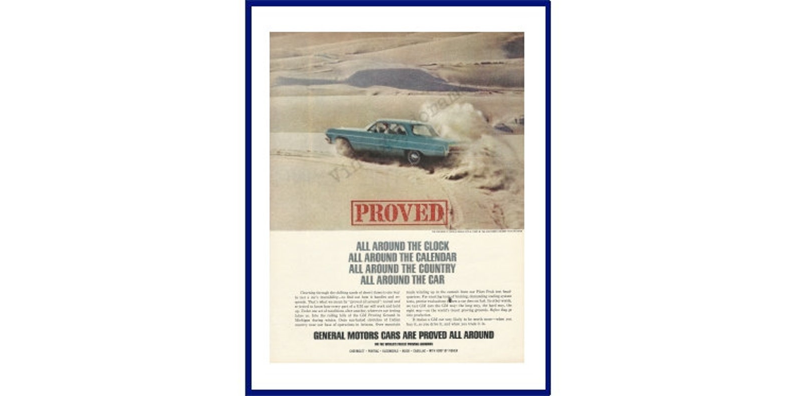 CHEVROLET IMPALA AUTOMOBILE Original 1964 Vintage Extra Large Color ...