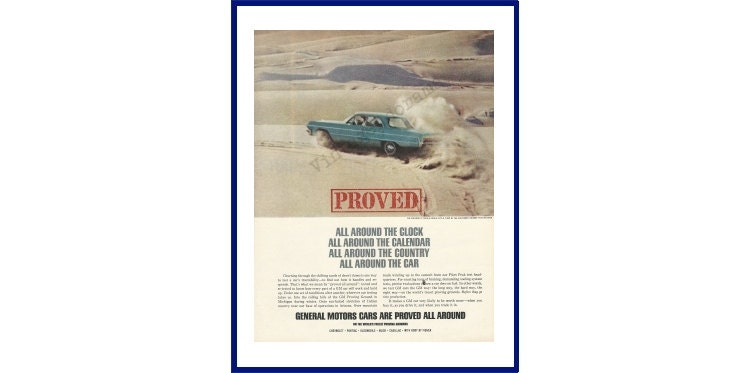 CHEVROLET IMPALA AUTOMOBILE Original 1964 Vintage Extra Large Color ...