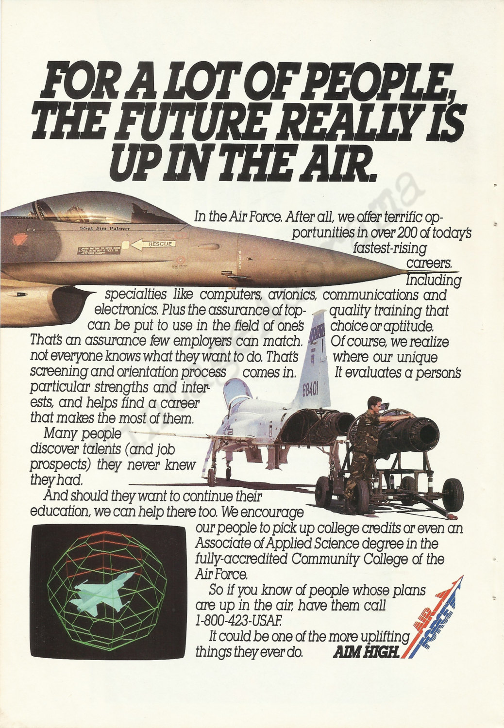 US AIR FORCE Original 1990 Vintage Color Print Advertisement | Etsy