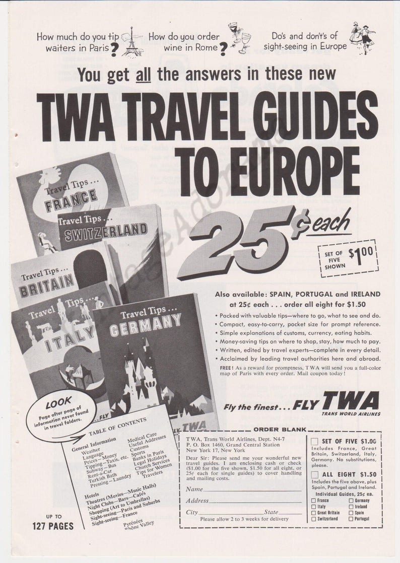 TWA / Trans World Airlines Original 1957 Vintage Black & White Print ...