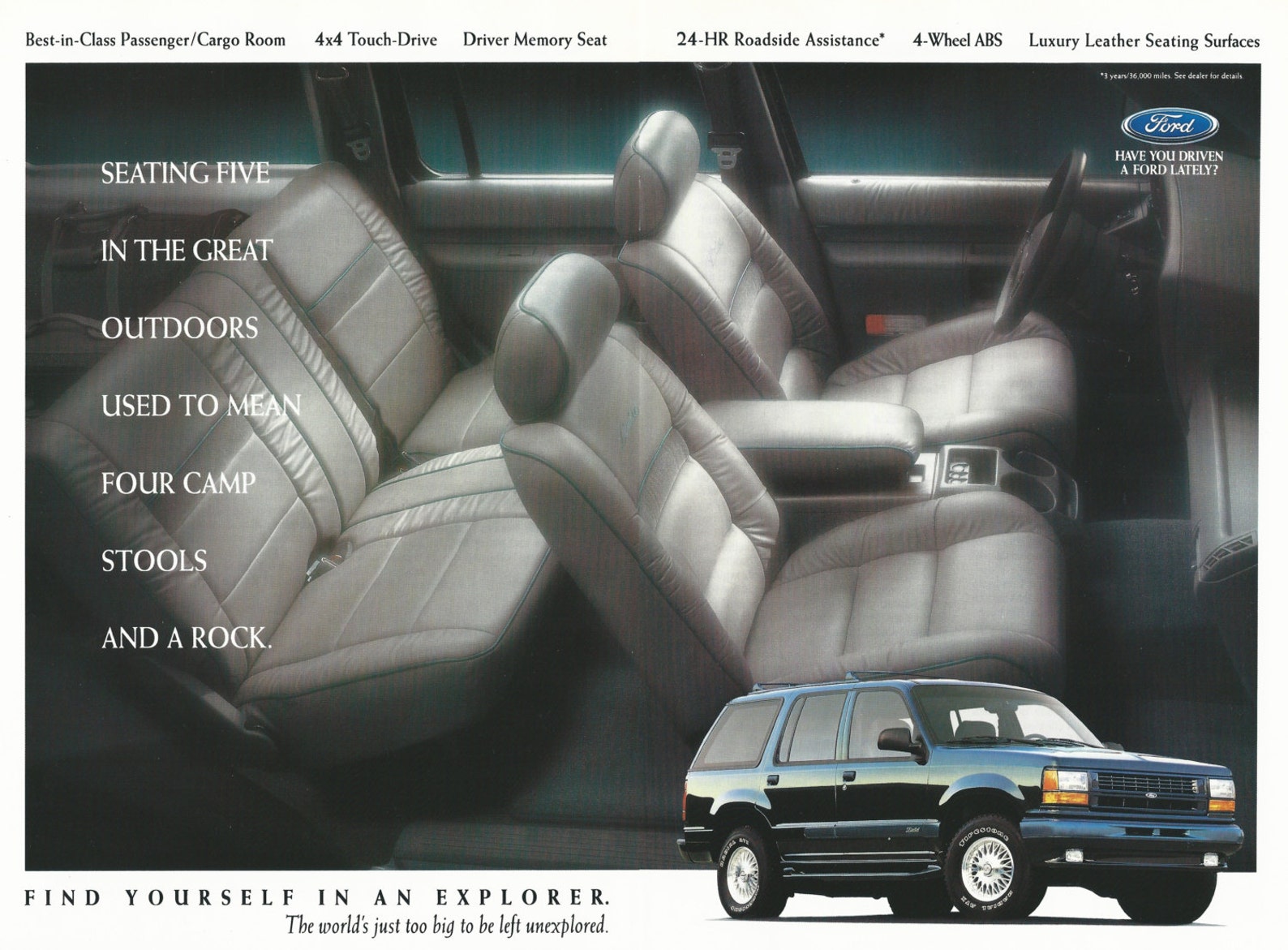 FORD EXPLORER Limited SUV Original 1994 Vintage Color Print Ad "seating ...