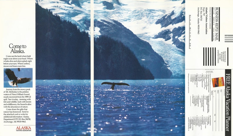 ALASKA Original 1991 Vintage Color Print Advertisement - Etsy