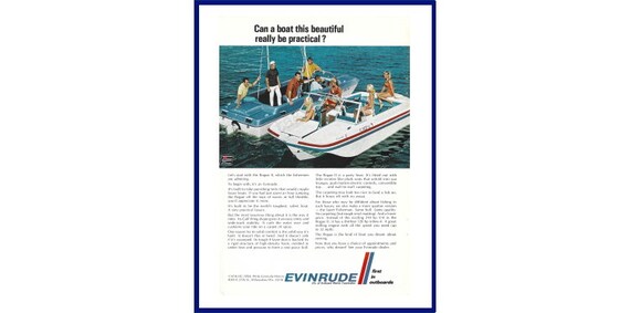 EVINRUDE ROGUE II Gull Wing Boat Original 1969 Vintage Color - Etsy
