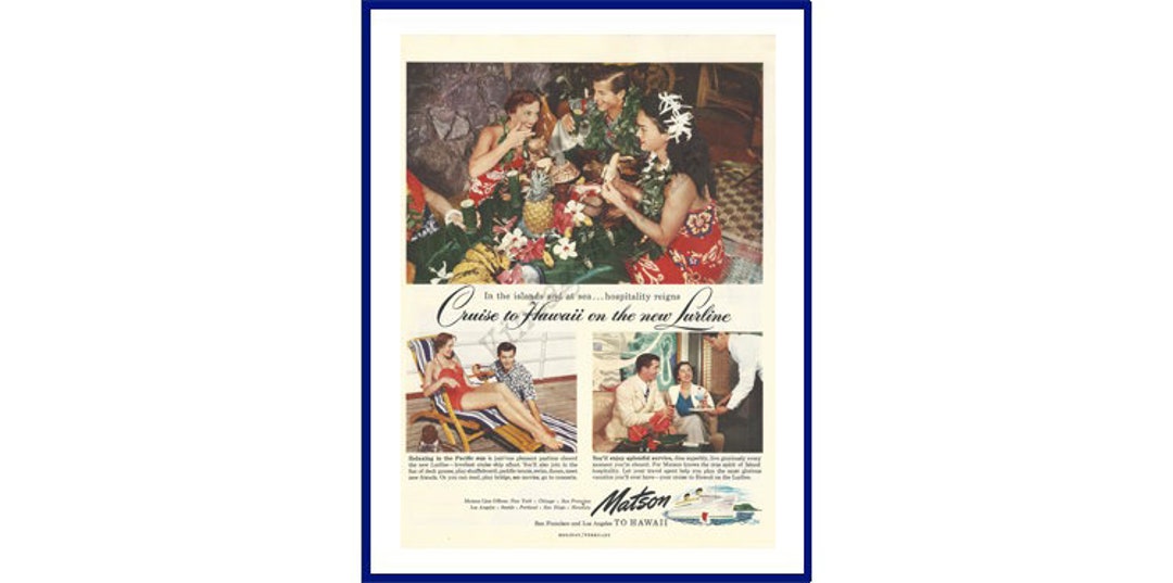 MATSON LINE Original 1950 Vintage Extra Large Color Print Advertisement ...
